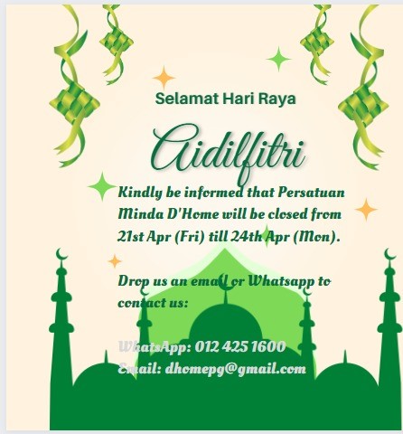 Hari Raya Office Closure – Persatuan Minda D'Home